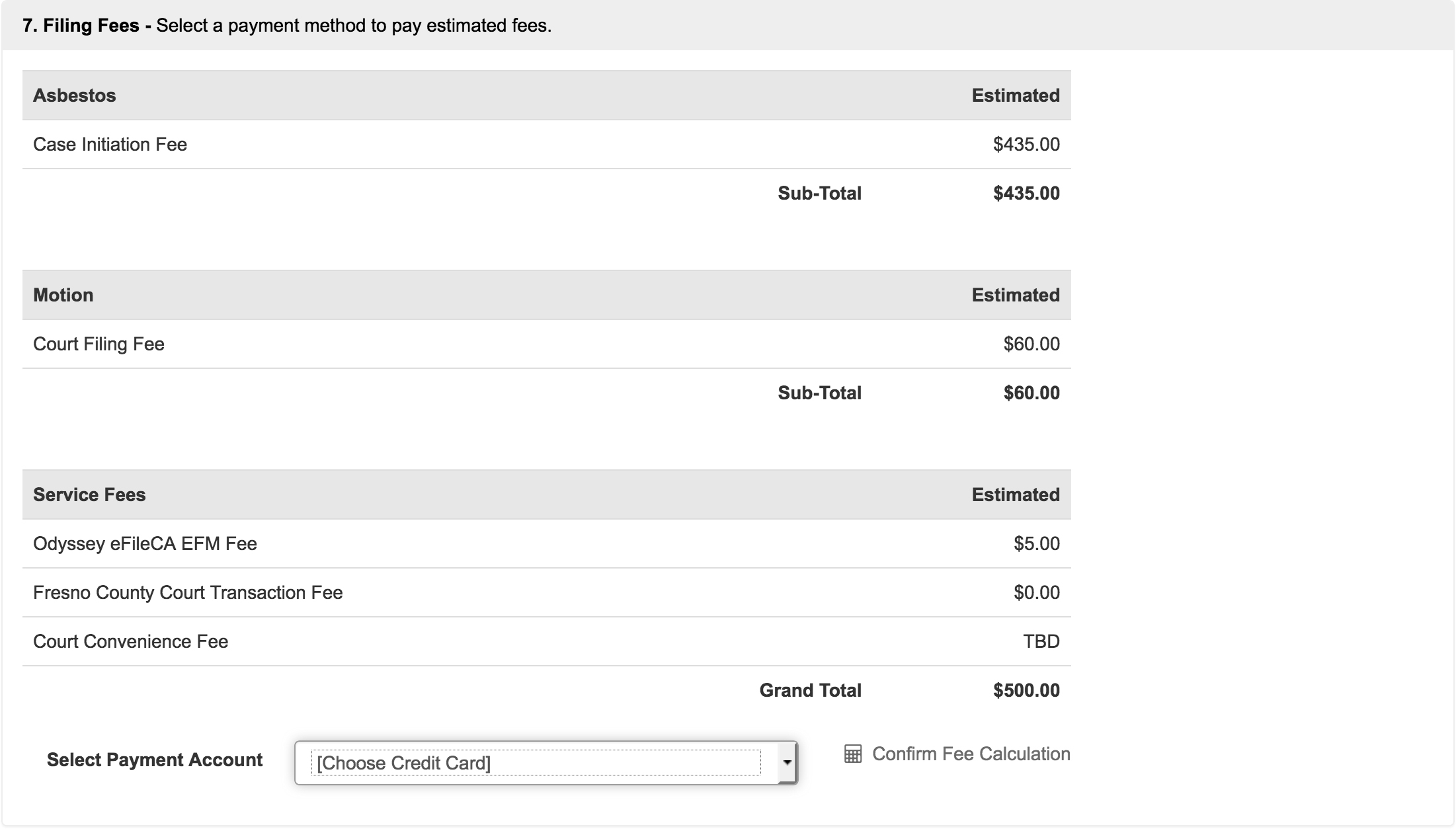California Court E Filing Fees And EFSP Provider Service Fees E