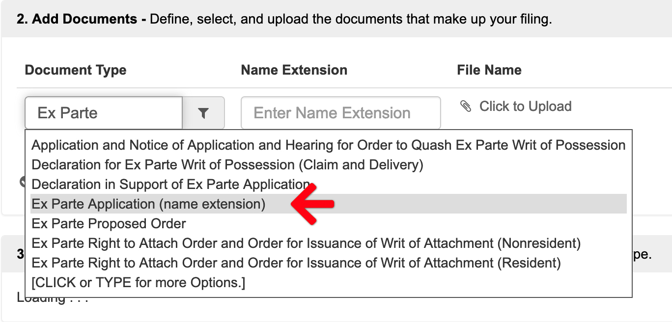 File An Ex Parte In The Los Angeles Civil Court Within Our Application