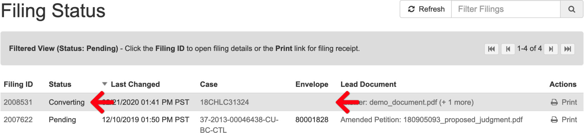 Convert documents to Text Searchable PDFs in a filing Convert documents to Text Searchable PDFs in a filing
