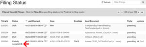 View Filed Documents and your Filing History on the Filing Status ...